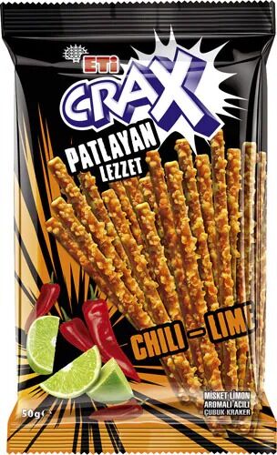 ETİEti Crax Patlayan Lezzet Acılı ve Misket Limonlu Kraker 50 gr 20 ...